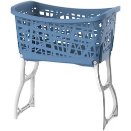 Bischof W&auml;schekorb mit Standteilen, Tragegriffen, ergonomische Form blau Kunststoff B/H/T: 60cm x 70cm x 40cm