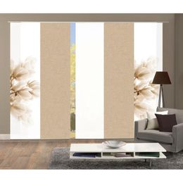 Home Wohnideen Schiebegardine &raquo;KESSI 5er SET&laquo; Paneelwagen 5 Stk. tlg. Schiebevorhang Digidruck 5er Set KESSI beige Polyester 245cm, Paneelwagen, 60cm