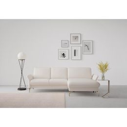 Sit & More sit&more Ecksofa &raquo;Fashion L-Form&laquo; wahlweise mit Kopfteilverstellung, Vorziehsitz, motorisch, Nickelf&uuml;&szlig;e beige B/H/T: 253cm x 84cm x 165cm, Luxus-