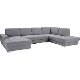 Sit & More sit&more Wohnlandschaft &raquo;Santorini U-Form&laquo; mit Federkern und Sitztiefenverstellung, wahlweise mit Schlaffunktion grau Luxus-Microfaser ALTARA NUBUCK (