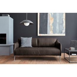 W.Schillig 2,5-Sitzer &raquo;sally Design-Sofa, Loungesofa, bequem, schmale Armlehnen, Breite 194cm&laquo; mit Metallf&uuml;&szlig;en in Chrom gl&auml;nzend, Breite 194 cm braun 