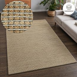 OTTO home Teppich &raquo;Jerron, Jute-Mix, Flechtoptik&laquo; rechteckig 15 mm H&ouml;he Scandi-Stil, Strukturgewebe, Wohnzimmer, Schlafzimmer, Esszimmer beige Jute B 