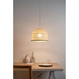 Pendelleuchte &raquo;Woody Pearl max20W Beige/Wei&szlig; 230V Bambus/Metall&laquo; E27 1 Stk. E27 beige 1, &Oslash; 33cm H: 23cm, 1 Stk.