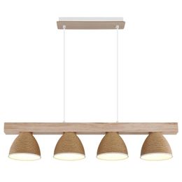 Globo LIGHTING H&auml;ngeleuchte &raquo;LYNDON&laquo; E14 1 Stk. Stilvolle H&auml;ngeleuchte: Holz & Metall, h&ouml;henk&uuml;rzbar, modern 4, &Oslash; 15cm H: 120cm, 1 Stk.