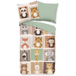 PURE luxury collection Kinderbettw&auml;sche &raquo;Ranger&laquo; 2 Stk. Mikrofaser, 135x200, 2 Teilig, Wendeoptik, Kind, Tiere, Tier bunt Microfaser, Obermaterial: 
