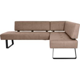 K+w Komfort & Wohnen K+W Komfort & Wohnen Eckbank &raquo;Spider II&laquo; Sitzsteppung, bequem durch Sandwichbauweise, 2 Stellma&szlig;e beige B/H/T: 195cm x 88cm x 165cm, Microfaser 1, 