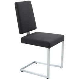 K+w Komfort & Wohnen K+W Komfort & Wohnen Freischwinger () stabiles Hochkantgestell, in Leder oder Microfaser schwarz B/H/T: 44cm x 96cm x 57cm, Microfaser Struktur 755