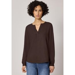 Street One Damen Langarmbluse, braun, Gr. 36, unifarben, Stoff, 100% Viskose, Blusen, im Tunika-Style