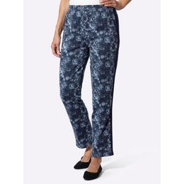 Damen Schlupfhosebleu, marine, bedruckt, Gr. 46, gemustert, 100% Baumwolle, Hosen