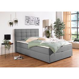 Home Affaire Boxbett &raquo;Carde&laquo; wahlweise mit Bettkasten, in H2, H3 & H4 erh&auml;ltlich grau Struktur mit Bettkasten, Liegefl&auml;che B/L: 140cm x 220cm, Gewicht