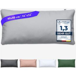 Kissenbezug &raquo;Mikrofaser Kissenbezug - Allergiker Kopfkissenbezug - unfassbar weich&laquo; Gr&ouml;&szlig;e 80x80, 40x80 und 70x90 cm; versteckter Rei&szlig;verschluss grau 