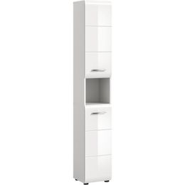 Welltime Stauraumschrank &raquo;FLORENZ, H&ouml;he 185cm, 2 T&uuml;ren, 7 F&auml;cher, 4 Einlegeb&ouml;den&laquo; TOPSELLER!, 1 Stk. tlg. Florenz, Hochschrank, Wei&szlig; Hochglanz 