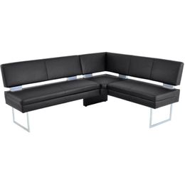 K+w Komfort & Wohnen K+W Komfort & Wohnen Eckbank langer Schenkel links oder rechts, mit dekorativen Distanzhalter schwarz B/H/T: 199cm x 89cm x 158cm, Microfaser Struktur