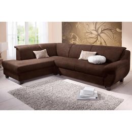 Home Affaire Ecksofa &raquo;Yesterday zeitlos und elegant, bequeme Armlehnen, L-Form&laquo; wahlweise mit Bettfunktion, auch in Cord braun Struktur (100% 