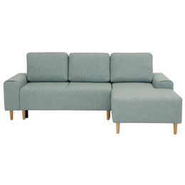 Home Affaire Ecksofa &raquo;Samu L-Form&laquo; wahlweise mit Bettfunktion und Bettkasten gr&uuml;n Microfaser PRIMABELLE (100% Polyester);Samtoptik (100% Polyester);