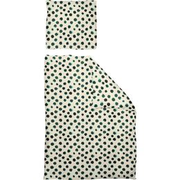 Adam Bettw&auml;sche &raquo;Leinenbettw&auml;sche Dots&laquo; 2 Stk. aus 73% Leinen & 27% Bio-Baumwolle, 2 teilig - Leinenbettw&auml;sche gr&uuml;n Jacquard, Obermaterial: 73% Leinen, 27%