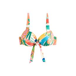 next Bikinitop Damen Gr&ouml;&szlig;e 75 himmelblau / gelb / petrol / orange