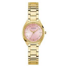 Guess Damen Quarzuhr &raquo;Guess-CHARLOTTE&laquo; Armbanduhr, Damenuhr, Edelstahlarmband, analog gold Einheitsgr&ouml;&szlig;e