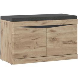 LIVING CHARM Sitzbank &raquo;Twist&laquo; Sitzkissen Holzwerkstoff, MDF B/H/T: 86cm x 49cm x 40cm, braun