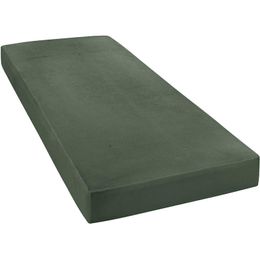 Janine Spannbettlaken &raquo;ELASTIC 5002&laquo; f&uuml;r Matratzen bis 35 cm H&ouml;he, 95% Baumwolle, hochwertig, langlebig gr&uuml;n Jersey-Elasthan, Obermaterial: 95% Baumwolle, 5%