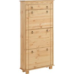 OTTO home Schuhschrank &raquo;Indra&laquo; aus massiver Kiefer, FSC , Breite 70 cm, Platz f&uuml;r ca. 9 Paar Schuhe beige Einheitsgr&ouml;&szlig;e