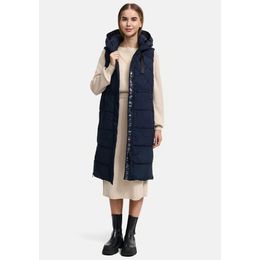 Marikoo Damen Steppweste "Narikaa", blau, Gr. XL, Obermaterial: 100% Polyester. Innenseite: 100% Polyester, Westen, mit weichem Teddyfell