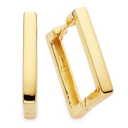 Bruno Banani Damen Paar Creolen &raquo;Schmuck Geschenk Ohrschmuck gelbgoldfarben vergoldet quadratisch&laquo; Silber 925 (Sterlingsilber)