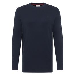 Mustang Herren Langarmshirt "Arlington-RH"schwarz saphire, Gr. L, unifarben, Jersey, Obermaterial: 100% Baumwolle, Shirts, Slim fit
