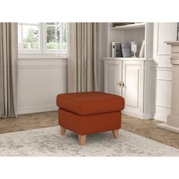 Sit & More sit&more Stauraumhocker &raquo;Visby&laquo; Stauraum, auch erh&auml;ltlich mit Wasser zu reinigendem "Soft clean" Bezug orange B/H/T: 58cm x 48cm, Luxus-Microfaser 