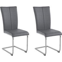Home Affaire Freischwinger &raquo;Nils&laquo; (Set) 2 Stk.Stuhl belastbar bis 120 Kg, Gestell Metall im Chrom-Look oder Schwarz grau Holzwerkstoff, Metall, 