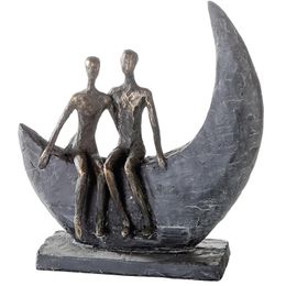 Casablanca by Gilde Dekofigur &raquo;Skulptur Moon&laquo; Dekoobjekt, H&ouml;he 24 cm, P&auml;rchen, mit Spruchanh&auml;nger, Wohnzimmer braun Polyresin B/H/T: 22cm x 24cm x 8cm