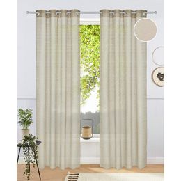 Bruno Banani Gardine &raquo;Linus&laquo; &Ouml;sen 1 Stk. tlg. 1 Schal, eingewebte Querstreifen beige Polyester 175cm, &Ouml;sen, 130cm