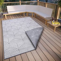 Hanse Home Outdoorteppich &raquo;Pangli, Wendeteppich&laquo; rechteckig 5 mm H&ouml;he In-& Outdoor, Teppich, Wetterfest, Balkon, Garten, Wohnzimmer, Modern silber 