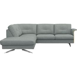 FLEXLUX Ecksofa &raquo;Glow, super bequem durch hochwertigem Sitzaufbau mit Federkern, L-Form&laquo; Modernes skandinavisches Design blau 62% Polyester/17%