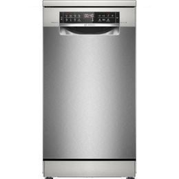 Bosch Standgeschirrsp&uuml;ler Serie 6 &raquo;SPS6EMI21E&laquo; 10 tlg. Ma&szlig;gedecke Mit 3-fach Rack Matic & 2 Spr&uuml;harmen im Oberkorb silber Slimline Flaschenhalterung: 