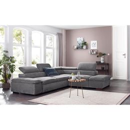 OTTO home Ecksofa &raquo;Alberto L-Form&laquo; mit Kopfteilverstellung, wahlweise mit Schlaffunktion grau 90% Polyester, 10% Polyamid;Luxus-Microfaser weich (9)0%