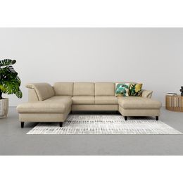Sit & More sit&more Wohnlandschaft &raquo;Maggiore U-Form&laquo; wahlweise mit Kopfteilverstellung, Schlaffunktion und Stauraum beige 100% Polyester B/H/T: 312cm x 88cm x 