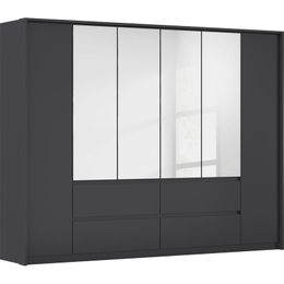 Rauch Dreht&uuml;renschrank &raquo;Mainz mit Spiegel und Passepartout&laquo; optional mit Beleuchtung, Au&szlig;ent&uuml;ren mit Push-to-Open Funktion grau Holzwerkstoff B/H/T: 
