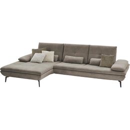 Die PlanBar Ecksofa &raquo;MP-IN23002 L-Form&laquo; wahlweise mit Armteil- und Sitztiefenverstellung grau 100% Recyceltes Polyester B/H/T: 322cm x 93cm x 188cm, 