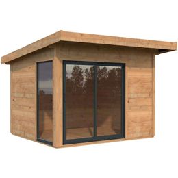 Palmako Gartenhaus &raquo;Andrea Slide Plus&laquo; verschiedene Farben braun Massivholz Fu&szlig;boden im Gartenhaus, ohne Dacheindeckung