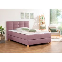 Home Affaire Boxspringbett &raquo;Moulay&laquo; inkl. Topper, in 3 H&auml;rtegraden, TFK auch in H&auml;rtegrad 4 lila Struktur, Liegefl&auml;che B/L: 120cm x 200cm Betth&ouml;he: 