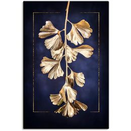 Artland Wandbild &raquo;Goldener Gingko&laquo; Bl&auml;tterbilder 1 Stk. tlg. als Leinwandbild, Poster in verschied. Gr&ouml;&szlig;en gold Leinwand B/H/T: 40cm x 60cm, Leinwandbild 