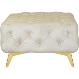 Home Affaire Polsterhocker &raquo;Amaury&laquo; Chesterfield-Optik, Breite 80cm, Fu&szlig;farbe w&auml;hlbar beige Struktur (100% Polyester);Samtoptik (100% Polyester) B/H/T