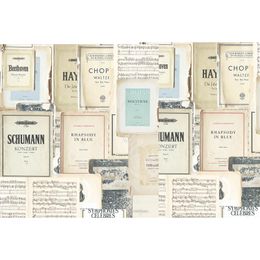 ARCHITECTS PAPER Fototapete &raquo;Atelier 47 Sheet of Music 2&laquo; glatt Vlies, Wand, Schr&auml;ge, Decke schwarz-wei&szlig; Vlies B/L: 4m x 2,7m