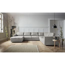 OTTO home Wohnlandschaft &raquo;Hobro U-Form&laquo; in 3 Bezugsqualit&auml;ten in vielen Farben grau Luxus-Microfaser Lederoptik (100% Polyester;Struktur grob (100% 