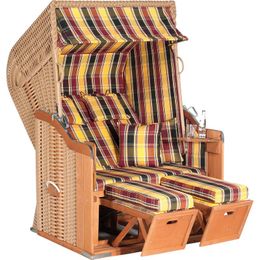 SunnySmart Strandkorb &raquo;Rustikal 250 Plus&laquo; 2-Sitzer, komplett montiert, Oberkorb in einem St&uuml;ck geflochten beige Einheitsgr&ouml;&szlig;e