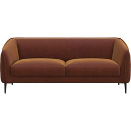 FLEXLUX 2,5-Sitzer &raquo;Belle Designsofa, Couch, bequem durch Kaltschaum im Sitz&laquo; Skandinavisches Design, In hochwertiger Verarbeitung braun 100% 