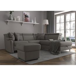 Sit & More sit&more Ecksofa &raquo;Freetown L-Form&laquo; inklusive Kopfteilverstellung und komfortablem Federkern grau B/H/T: 252cm x 84cm x 216cm, Luxus-Microfaser ALTARA 
