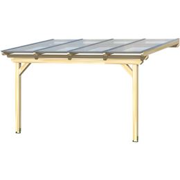 Skan Holz Terrassendach &raquo;Ancona&laquo; Leimholz grau Polycarbonat (PC) B/H/T: 434cm x 270cm x 250cm