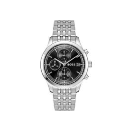 BOSS Herren BOSS Chronograph &raquo;STRATUS&laquo; Quarzuhr, Armbanduhr, Herrenuhr, Edelstahlarmband, analog, Tag silber Einheitsgr&ouml;&szlig;e